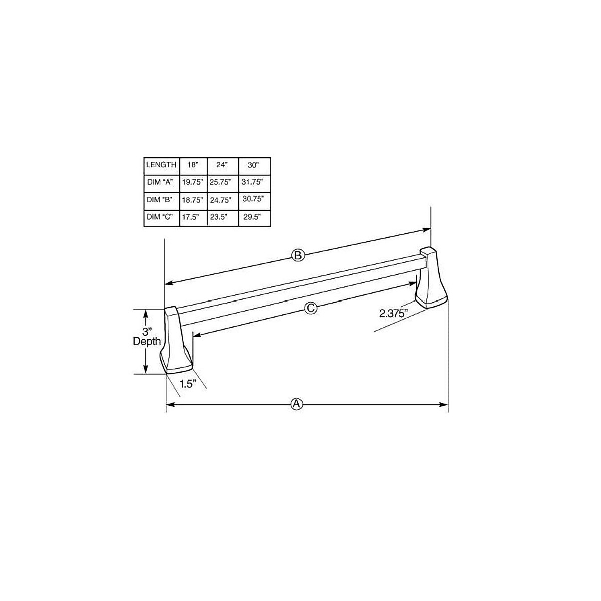 Moen Donner Brushed Nickel Contemporary 30-Inch -Towel Bar, P5130BN