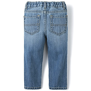 The Children's Place baby boys And Toddler Basic Straight Leg Jeans, Carbon Wash/Dk Juptier 2 Pack, 3T US