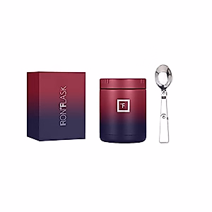 IRON °FLASK Thermos for Hot Food & Soup - 16 Oz Insulated Food Jar with Foldable Spoon - Leak Proof, Stainless Steel, Storage, Canteen, Double Walled - 16 Oz - Dark Rainbow