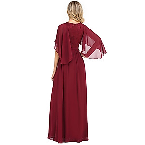 Ever-Pretty Women's Chiffon Maxi A-line Dance Party Dresses Burgundy US14