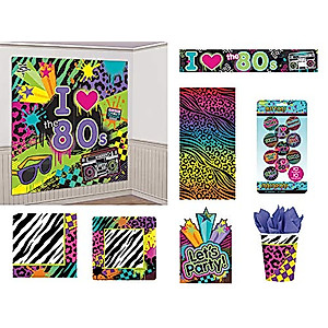 Amscan 80's Party Foil Banner, 25', Black