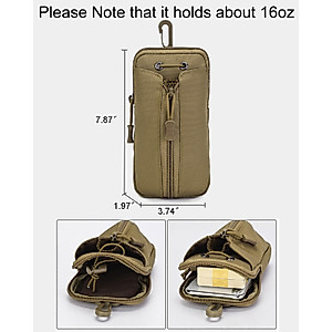 LCYWXWS Water Bottle Carrier Holder with Carabiner, 16 oz Tactical Water Bottle Pouch with Belt Hook, Bottle Sleeve for Sports Gym Hiking Camping Walking(Brown)