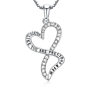 Ado Glo Christmas Day Auntie Gift, Aunts like You Are Precious and Few Infinity Heart Pendant Necklace, Fashion Jewelry for Women, Her Birthday Anniversary