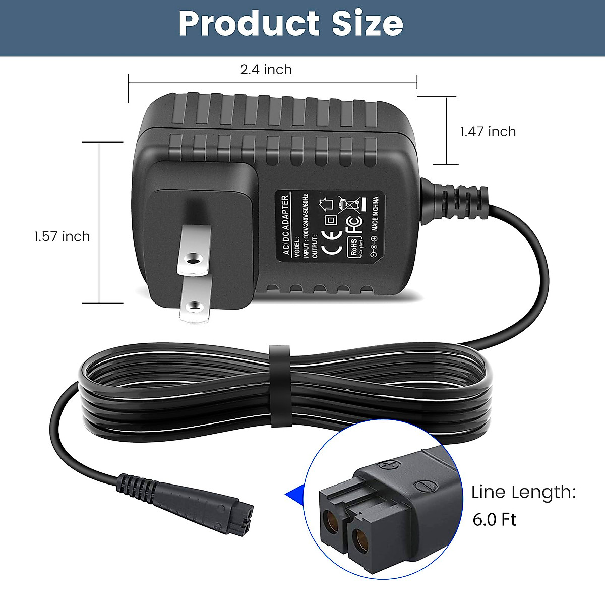 5.4V Charger for Panasonic Arc3 Arc4 Arc5 Shaver Compatible with Panasonic ES-RT31 ES-LT2A ER-SB40 ES-ED70 ES-LL21 ES-WD22 ES-LA63 ES-LF30 ES-RF31 ES-WS10 Shaver Adapter Power Cord