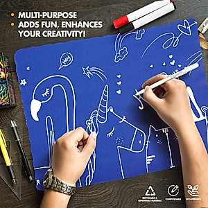 Fit Meal Prep 200 Pack Disposable Paper Placemats, 14 x 10 Inch Blue with Decorative Wavy Scalloped Edge for Restaurant Catering Dining Table, Baby Kids Birthday Parties