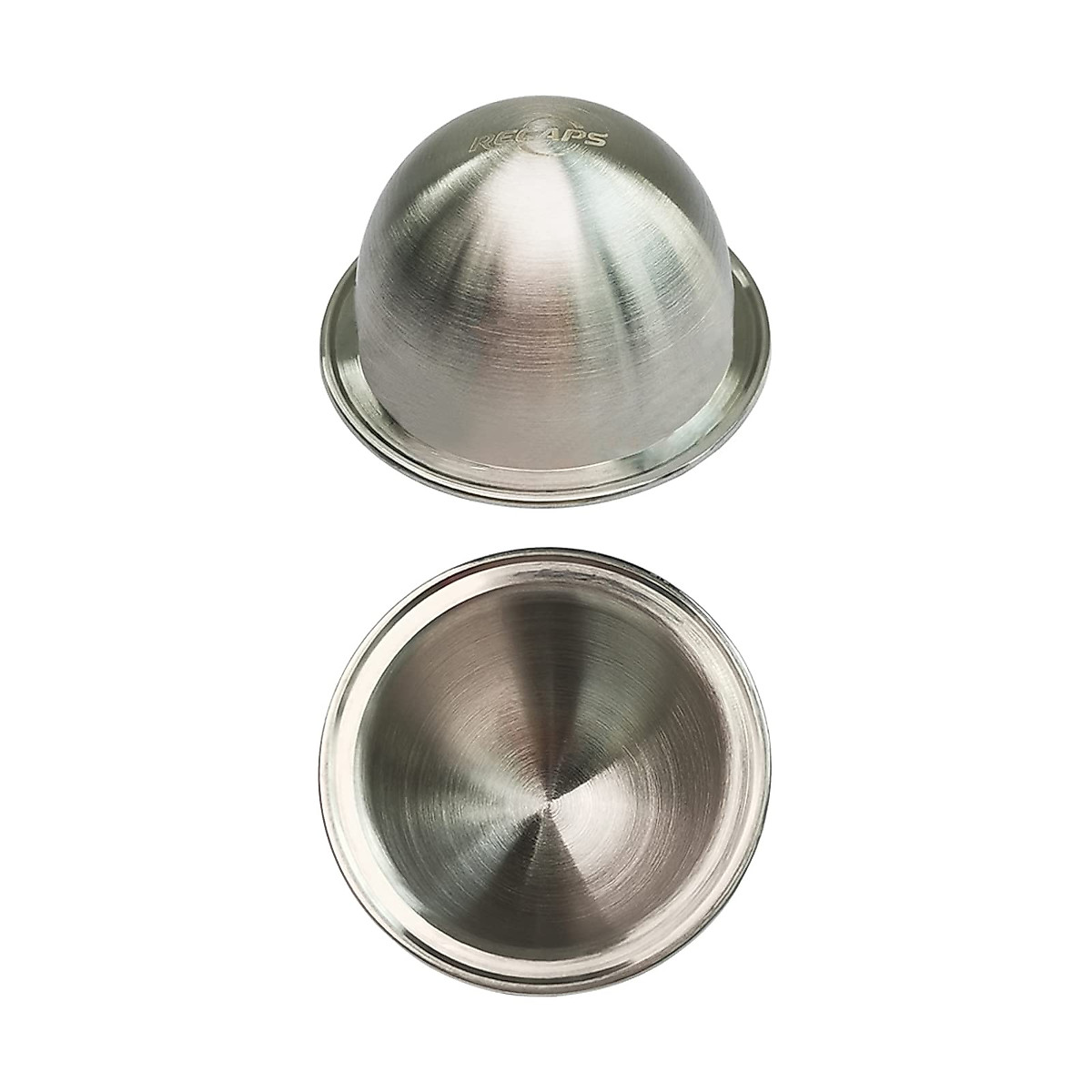 RECAPS Only 1 Stainless Steel Refillable Filter Reusable Pod Compatible with Vertuoline Coffee Makers BUT Not All 230ml (Only 1 Pod, Aluminum Seals Lids excluded)