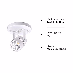 CLOUDY BAY LED Flush Mount Ceiling Spot Light,CRI90+ 8W 600lm 3000K Warm White Dimmable,Adjustable Tilt Angle Ceiling Light Fixture,White Finish