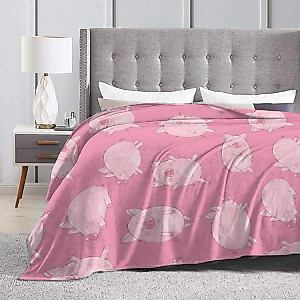 Waldeal Pig Flannel Fleece Throw Blanket 60"x50" Lightweight Couch Sofa Bedroom for Boys Girls Adults All Season