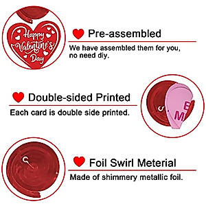 Valentine's Day Hanging Decorations - 36 PCS Valentine's Day Candy Hearts Swirl Ceiling Hanging Decoration - Conversation Hearts Decorations for Valentines Party