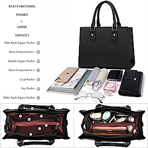 CHICAROUSAL Crossbody Purses and Handbags for Women PU Leather Tote Top Handle Satchel Shoulder Bags (1 LiZ Black)