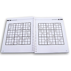 Spiral Bound Miniature Puzzle Book for Car, Office, or Quiet Play - 80 Pg (Sudoku Vol. 2)