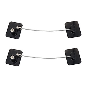 2 Pieces Refrigerator Lock with Strong Adhesive Refrigerator Cabinet Locks with Key for Babies Child Safety for Kitchen Drawers and Windows, Doors and More