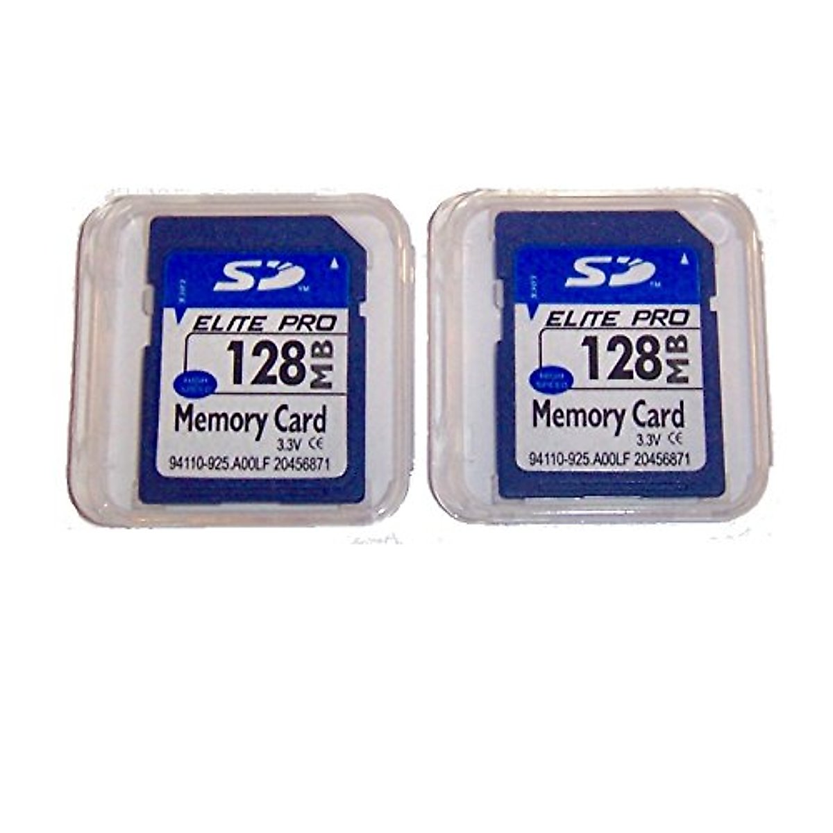 Elite Memory 2 Pack 128mb Memory Cards Compatible with 128 MB SD Cards, 2 Pack Memory Cards and Cases w/Built to Last! Microfiber Cloth, Compatible with All SD Devices