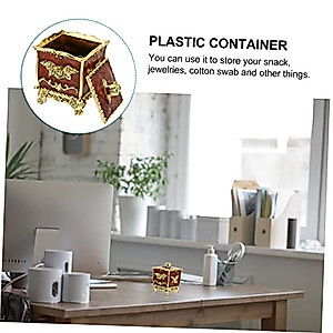 MAGICLULU 2 Pcs Decorative Storage Box Home Container Small Sundries Organizer Plastic Jar Plastic Container