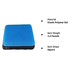 Abroca Gel Seat Cushions for Long Sitting, Double Thick Cooling Seat Pads for Back Sciatica Tailbone Pain Pressure Relief with Non-Slip Cover, Chair Pads for Car Seat Driver, Office Desk,Wheelchair