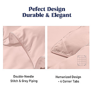 puredown® Goose Feather Comforter Oversized Queen Size, Lightweight Duvet Insert, Comforter Blanket for Bed, Noiseless Ultra-Soft Shell, Pink, 90×98 Inch