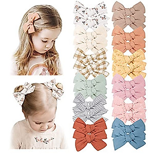 24 PCS Baby Girls Hair Clips Set,Hair Bows Barrettes Handmade Accessories Alligator Clip for Babies Infant Toddlers Little Kids Teens
