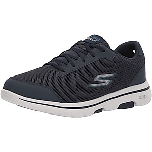 Skechers Men's Gowalk 5 Qualify-Athletic Mesh Lace Up Performance Walking Shoe Sneaker, Navy/Blue, 9.5
