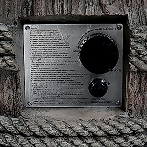 Sunnydaze 29-Inch Rope and Barrel Design Propane Gas Fire Pit Table with Lava Rocks - Includes Weather-Resistant Cover