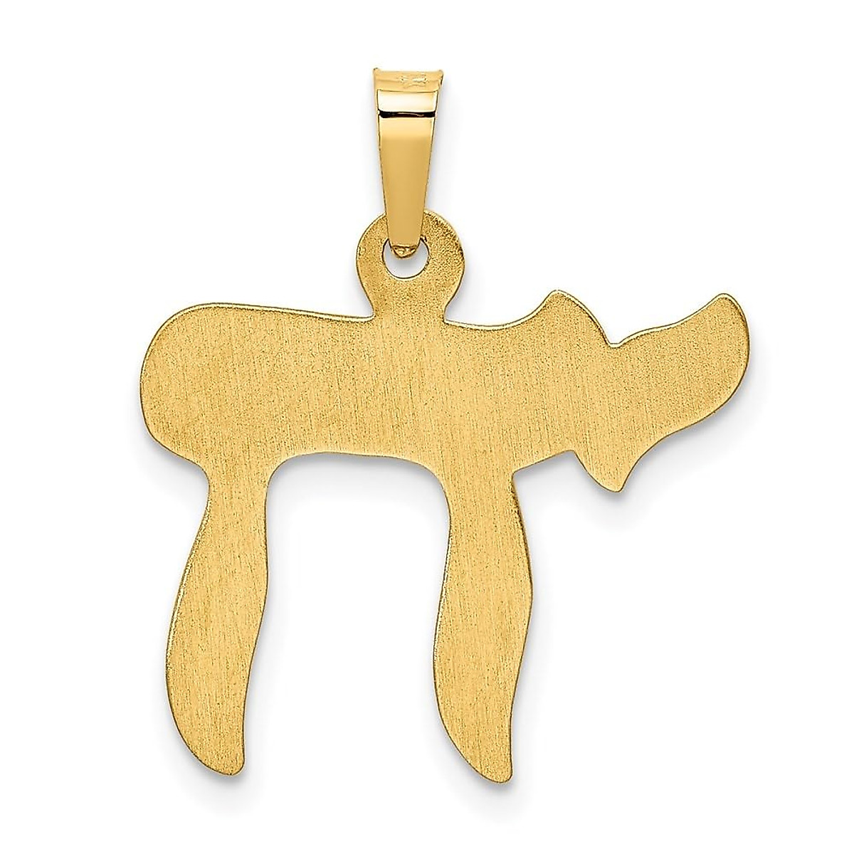 Diamond2Deal 14k Yellow Gold Chai Pendant (L- 24 mm W- 20 mm)