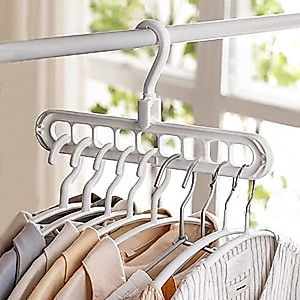 Space Saving Hangers | Multifunctional Shirt Hangers Space Saving | Closet Accessories Coat Closet Organizers and Storage with 9 Holes for Heavy Clothes Moluo