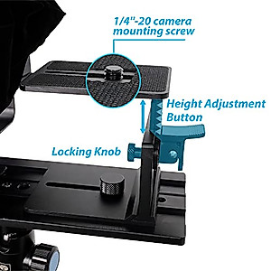 ILOKNZI 15 inch Liftable Teleprompter for All Tablets (12.9-inch Tablet), Remote Control and teleprompter app, 70/30 Beam Splitter Glass, Aluminum Body and a Packbag, Make Videos/Speech