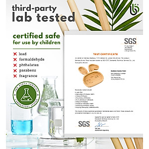 Bamboo Baby Plate with Suction - Kids and Toddler Suction Cup Plate for Babies, Non-toxic All-Natural Bamboo Baby Food Plate Stays Cool to the Touch for Baby-Led Weaning (Bunny-Orange)