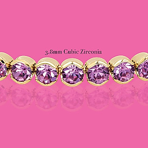 HOT JEWELRY BOX 14K Gold Plated Tennis Bracelet | Gold Bangle Jewelry Bracelets for Women | Aesthetic Accessories with Exquisite CZ and Adjustable Memory Wire for Easy Fit on Any Wrist size