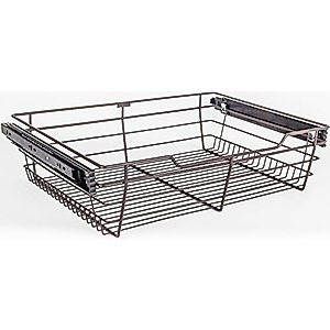 Dark Bronze Closet Pullout Basket 14"D x 23"W x 6"H