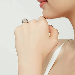 BERRICLE Sterling Silver East-West Wedding Engagement Rings Cubic Zirconia CZ Solitaire Ring Set for Women, Rhodium Plated Size 8