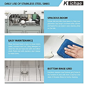 33 Drop In Sink - Kichae 33x22 Kitchen Sink Drop-in Topmount Single Bowl 16-Gauge Stainless Steel Kitchen Sinks Basin
