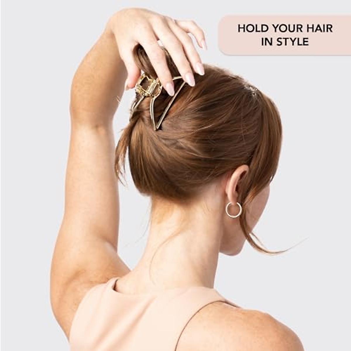 Kitsch Gold Metal Claw Clips - Large Claw Clips for Thick Hair, Gold Hair Clips for Girls, Metal Hair Clips for Women, Gold Claw Clips for Thin Hair, Metal Hair Claw Clips for Women & Cute Hair Clips