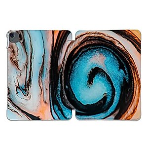 Cute Blue White Quicksand Marble Case Compatible with All Generations iPad Air Pro Mini 5 6 11 inch 12.9 10.9 10.2 9.7 7.9 Plastic Fabric Cover Slim Smart Stand SN873 (8.3" Mini 6th gen)