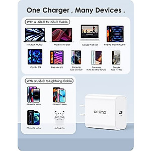 USB C Charger Block, oraimo 30W Fast Charger for MacBook Air, iPhone 14/14 Pro/14 Pro Max/13 Pro/13 Pro Max, iPad Pro, PPS Fast Charger Block for Google Pixel 7/6 Pro, Samsung Galaxy