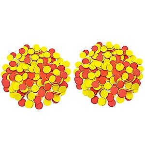 SEETOOOGAMES 1 inch Two-Color Counters, Red/Yellow, Educational Counting, Sorting, Patterning, Grouping & Math Bingo Chips, 400 Pieces