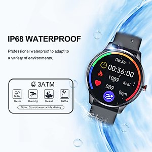 SKMEI Smart Watch Men, Smart Watch for Android iPhones with Pedometer, Waterproof Android Smart Watch with Heart Rate Blood Pressure Monitor Call Reminder Smartwatch for iOS Android