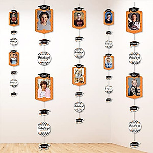 Big Dot of Happiness Orange Grad - Best is Yet to Come - Orange Graduation Party DIY Backdrop Decor - Hanging Vertical Photo Garland - 35 Pieces
