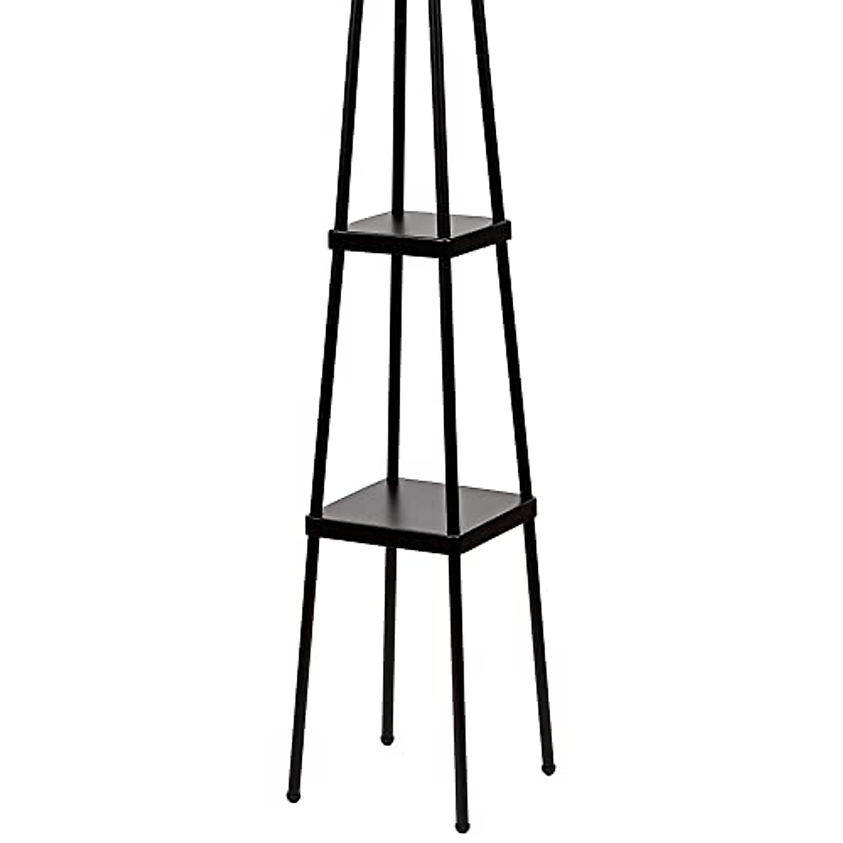 Catalina Lighting 21405-000 Modern Metal Etagere Floor Lamp with Shelves and Linen Shade, 58", Black