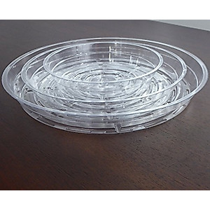 YOUniversal Products 15 Pack of 6, 8,10 Inch Clear Plant Saucer Drip Trays