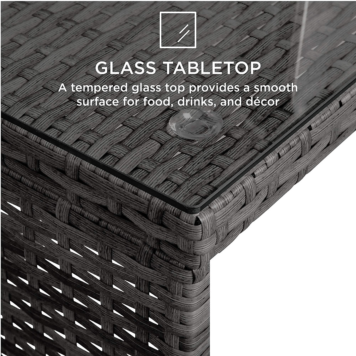 Best Choice Products 4-Piece Outdoor Wicker Patio Conversation Furniture Set for Backyard w/Coffee Table, Seat Cushions - Gray/Cream