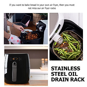 DOITOOL Toast Bread Rack Holder, 2Pcs 8 Slice Holes Stainless Steel Tool Cooling Grid Bread Rack Non- Stick Bread Loaf Stand Air Fryer Accessories Organizer