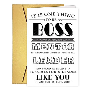 RUALOVE Funny Boss Birthday Day Card, Best Birthday Card for Boss, Appreciation Card For Mentor, Happy Boss Day For Men Woman, Card For Boss, Gift For Boss Lady, Happy Birthday Card Boss