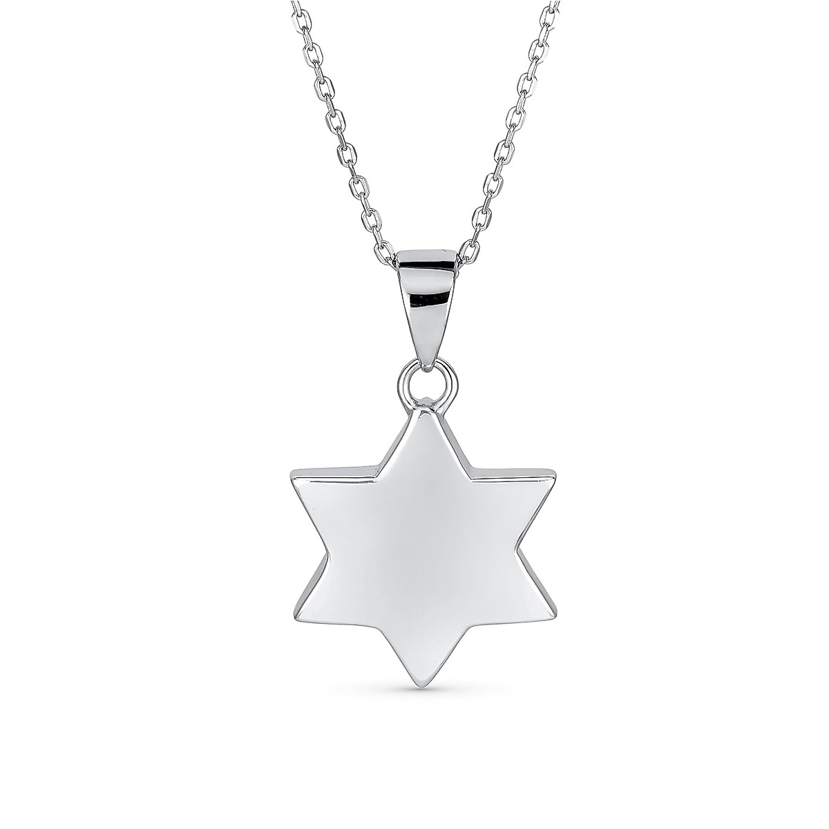 Hanukkah Magen Judaic Inlay Created Blue Opal Star Of David Pendant Necklace For Bat Mitzvah For Women Teen .925 Sterling Silver