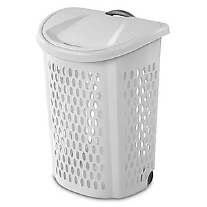 Sterilite 208377 28.38 in. Ultra Wheeled Hamper White - 3 Pack