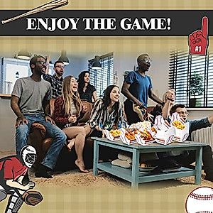 100 Pieces Baseball Food Trays Baseball Paper Bowl Party Decorations Nacho Trays Snack Candy Trays Disposable Serving Trays Baseball Party Sports Event Family Dinner Supplies 3.94 x 2.76 x 1.97 Inch