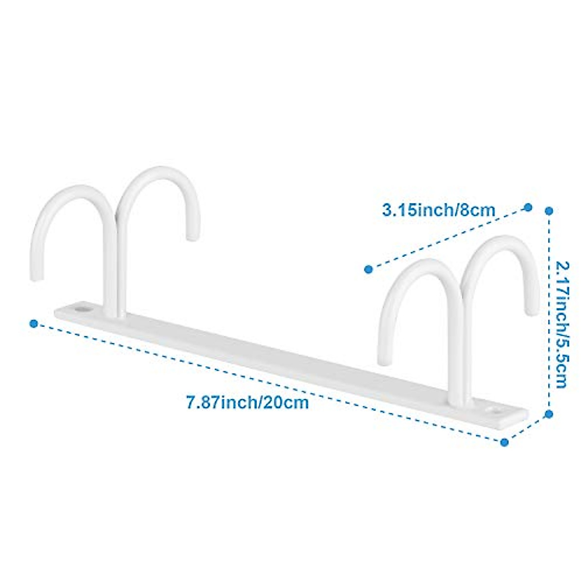 Mug Rack Under Cabinet - Coffee Cup Holder, 12 Mugs Hooks Under Shelf, Display Hanging Cups Drying Hook for Bar Kitchen Utensils White