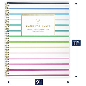 2024 Weekly & Monthly Planner Simplified by Emily Ley for AT-A-GLANCE, 8-1/2" x 11", Large, Happy Stripe (EL16-905-24)