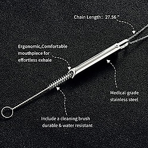 Tyniffer Breathing Necklace for Anxiety Relief the Shift Necklace Anxiety Stress Relief Items for Women Relaxation Meditation Calming Down Mindful Breathing Whistle Necklace Gift（Black）