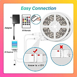 CHARKEE 65.6 ft Bluetooth LED Strip Lights, Sync Music Color Changing LED Lighting Strips, SMD5050 Flexible LED Tape Light with APP/Remote Control, Bluetooth LED Strips Light for Bedroom, Indoor, DIY