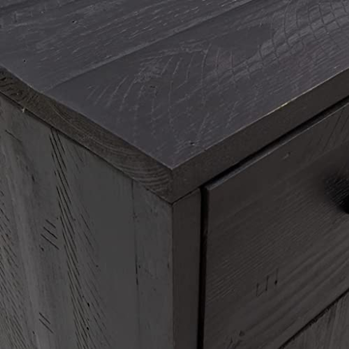 GOLINPEILO Sideboard Buffet Cabinet/Console Table, Wooden Storage Cabinet with 3 Drawers and 4 Compartments, Wood Sideboard Furniture for Living Room, Black 43.3"x13.8"x27.6" Solid Wood Pine -AA